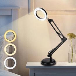 LED-Schreibtischlampe mit flexiblem Arm, einstellbare Intensität/Temperatur, USB-Architekten-Nachttischlampe, Industriedesign-Leselampe aus schwarzem