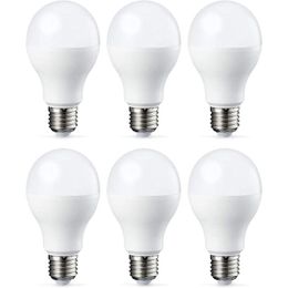 Set mit 6 LED-Lampen, Edison-Schraubsockel, E27, 18 w (entspricht 180 w), Kaltweiß, nicht dimmbare Intensität