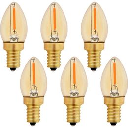 C7 E12 LED-Glühbirne 220 v, Vintage-Edison-Kerzenbirne E12 0,5 w Ersatz 5 w, E12 LED-Glühlampe, bernsteinfarben, dekorative Nachtlichtbirne, Warmweiß