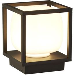 Licht-Erlebnisse Wegeleuchte Aluminium led IP54 15 cm Schwarz Weiß eckig 3000 k warmweiß 746 lm Modern Außenlampe