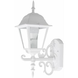 etc-shop - Außenleuchte Außenlampe Wandlampe Laterne Garten Eingangslampe Aluminium, Glas weiß, IP44, 1x E27 Fassung, HxBxT 44,5x18,5x24,5 cm