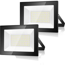 Stück 50 w LED-Flutlicht für den Außenbereich, 5000 lm, 6500 k, LED-Außenstrahler, IP66, Kaltweiß, für Terrasse, Garage, Garten, Deck, Fabrik