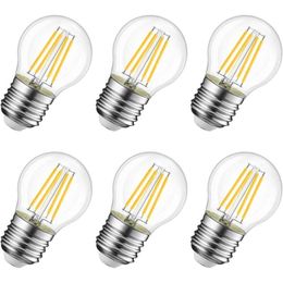 4W LED-Glühlampe E27 G45, entspricht 40W Glühlampe, 470Lm 2700K Warmweiß, Vintage-Edison-Glühbirne, nicht dimmbar, 6er-Pack [Energieklasse e]