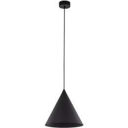 Licht-Erlebnisse Hängeleuchte Metall E27 d: 25 cm rund h: max. 160 cm Schwarz Retro Pendelleuchte