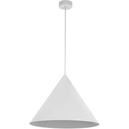 Licht-Erlebnisse Pendelleuchte Metall D: 50 cm H: max. 170 cm Weiß E27 rund Retro Design Hängeleuchte