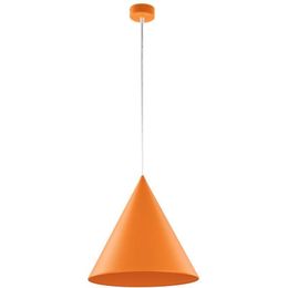 Licht-Erlebnisse Hängeleuchte Metall E27 ø 32 cm rund h: max. 165 cm Orange Retro Pendelleuchte