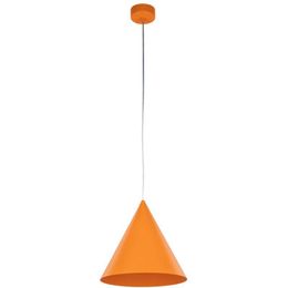 Licht-Erlebnisse Pendelleuchte Metall E27 ø 25 cm rund h: max. 160 cm Orange Retro Design Hängelampe