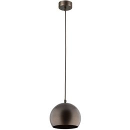 Licht-Erlebnisse Pendelleuchte Metall E27 rund d: 17 cm h: max. 150 cm Braun Kugel Schirm Retro Design