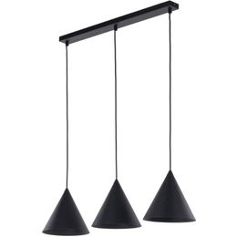 Licht-Erlebnisse Pendelleuchte Metall h: max. 120 cm Schwarz E27 3-flammig länglich Retro