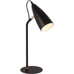 Licht-Erlebnisse Schreibtischlampe Metall E14 verstellbar 46,5 cm hoch in Schwarz Gold Retro Design