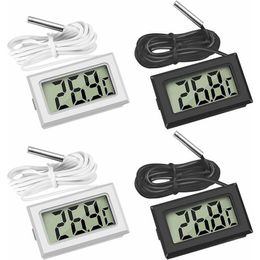 Mini-Digital-LCD-Temperaturthermometer mit Temperaturfühler-Sensortester, Guazhuni (2X Schwarz 2X Weiß) Dolaso