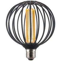 Led Lampen Metallkäfig led Leuchtmittel G125 E27 4W Edison Vintage Glühbirne 1800K Warmes Gelb led Lampe Schwarz - Oihpaw