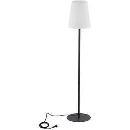 Licht-Erlebnisse Außenlampe Metall 147,5 cm IP44 Graphit Weiß E27 rund Modern Stehlampe außen