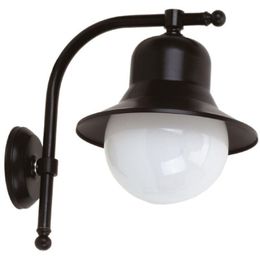 Licht-Erlebnisse Außenleuchte Wand Messing Glas E27 IP23 h: 30 cm Schwarz Maritim Außenwandlampe