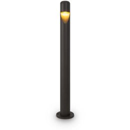 Licht-Erlebnisse Led Pollerleuchte Metall IP65 60 cm Graphit rund 3000 k warmweiß 200 lm Modern Stehlampe außen