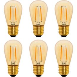 S14 Vintage LED-Glühlampe E27, 1 w, bernsteinfarben, Edison-Ersatz, 10 w Glühlampe, nicht dimmbar, Warmweiß 2200 k, ac 220 v, 6er-Pack