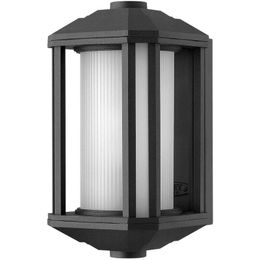 Licht-Erlebnisse Außenlampe Wand Aluminium Glas E27 IP44 h: 29,2 cm Schwarz Weiß Retro Außenwandlampe