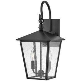 Licht-Erlebnisse - Wandlampe außen Glas Aluminium IP44 h: 47,9 cm Schwarz 2-flammig Rustikal Außenlampe Wand