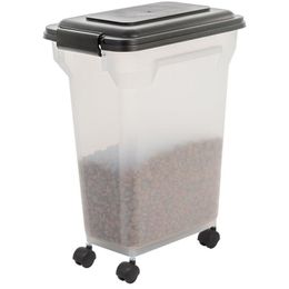 IRIS OHYAMA - Hundefutter Aufbewahrung mit Rollen, 20L/7.5kg, Schwarz, Luftdichte Futterbox, Trockenfutter, Futterbehälter, Für Hunde, Katzen,