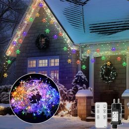 9M led Schneeflocken Lichterkette Lichtervorhang 360 LEDs IP44 10 Modi Weihnachtsbeleuchtung Außen Innen Lichterketten, Weihnachts Party Deko,