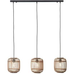 Lampe Woodrow Pendelleuchte 3flg hellbraun 3x A60, E27, 60W, geeignet für Normallampen (nicht enthalten) Kabel kürzbar - Brilliant