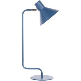 Beliani - Tischlampe Blau Eisen 51 cm Rund Matt mit Kabel Schalter Modern Nachttischlampe für Schlafzimmer Schreibtischlampe für Büro