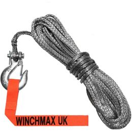 Dyneema synthetisches Windenseil 15 m x 5 mm, Lochbefestigung. 1/4 Zoll Gabelkopfhaken.