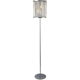 Licht-Erlebnisse Stehlampe Metall Glas E14 152 cm Chrom 2-flammig rund Klassisch Kristall