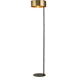 Licht-Erlebnisse - Stehlampe Metall E27 149 cm hoch in Schwarz Gold Modern Stehleuchte