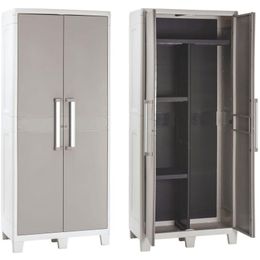 Harzhaltergarderobe mit 2 Seitenregalen und 2 städtischen Metallffekten XL Toomax Metal Effekt