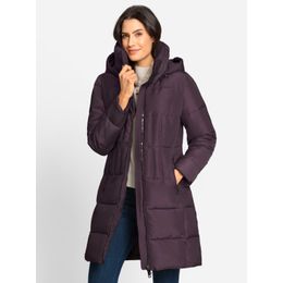 WITT Damen Steppmantel mit Raffung am Stehkragen, aubergine, Gr&ouml;&szlig;e 40