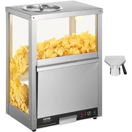 Vevor - Kommerzieller Nacho-Chip-Wärmer, 80 l Chip-Wärmer-Maschine mit Heizsockel und Wärmelicht, Nacho-Maschine mit Ablenkbrett, Edelstahl, für