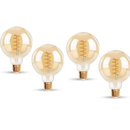 LED-Lampen, 6 w, Edison Vintage G80, Warmweiß 2200 k, E27, entspricht 48 w Glühlampe, Retro-Glühbirne, Retro-Antik-Dekorationslampe, nicht dimmbar,