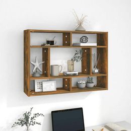 Wandregal,Wandboard für Wohnzimmer, Schlafzimmer, Flur, Badezimmer,Hängeregal Räuchereiche 75x16x55 cm Holzwerkstoff DTHFF3006419