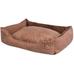 Hundebett mit Kissen pu Kunstleder Größe s Beige CFW993503