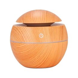 Cyslmuk - Aromatherapie-Diffusor mit Holzmaserung, 130 ml Diffusor für ätherische Öle, tragbarer Ultraschall-Luftbefeuchter für Spa, Yoga-Raum oder