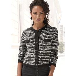 Lascana Strickjacke mehrfarbig Gr. 32/34 für Damen. Mit Rundhals. Figurbetont