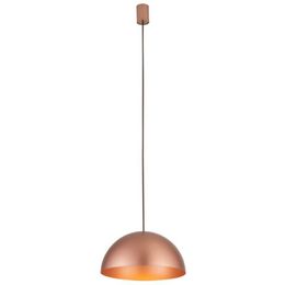 Licht-Erlebnisse Pendelleuchte Metall GX53 rund d: 33 cm h: max. 125 cm in Kupfer matt Vintage Design Hängeleuchte