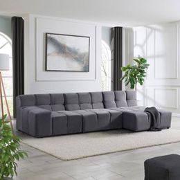 Home Deluxe - Modulares Sofa orlena - xl Rechts Anthrazit Ecksofa, Samtstoff, Samtsofa, Modulsofa