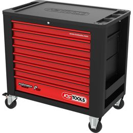 KSTools PERFORMANCEplus P20 schwarz/rot Werkstattwagen mit 8 Schubladen