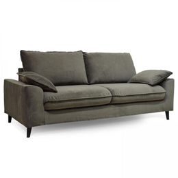 Oviala - 3-Sitzer-Samtsofa Grüner Khaki