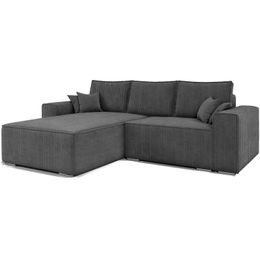 Ecksofa mit Schlaffunktion und Bettkasten, Couch für Wohnzimmer, Schlafsofa Sofagarnitur Sofa Eckcouch L-Form mit 250x86x176 cm - ERNO II (Links,