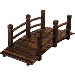 Maxstore - stilista Holzbrücke 150 x 65 x 53 cm, geölt, belastbar bis 150 kg, dunkelbraun