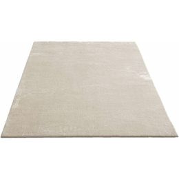 the carpet Teppich, waschbar und Anti-Rutsch, Uni-Farben, Beige, 120 cm, Rund