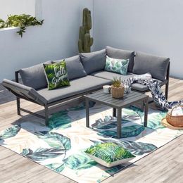 Niedrige Gartenmöbel 4-Sitzer Sofa neigbar teora