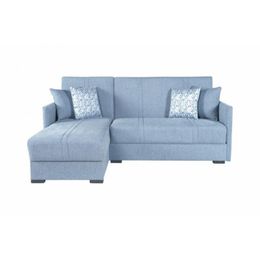 Eckschlafsofa aus hellblauem Stoff - Spinea