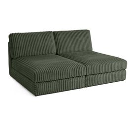 Lisa Design - Jasper - modulares sofa 3-sitzer - großer geripptem cord - grün