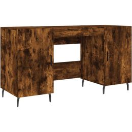 Schreibtisch Räuchereiche 140x50x75 cm Holzwerkstoff vidaXL