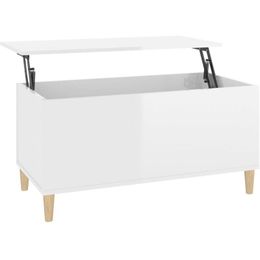 Jinlefu - Couchtisch Hochglanz-Weiß 90x44,5x45 cm Holzwerkstoff vidaXL