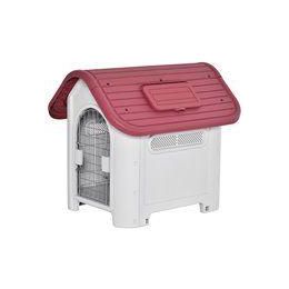 PawHut Hundehütte Outdoor Hundehaus mit Dachluke für kleine Hunde Metall PP